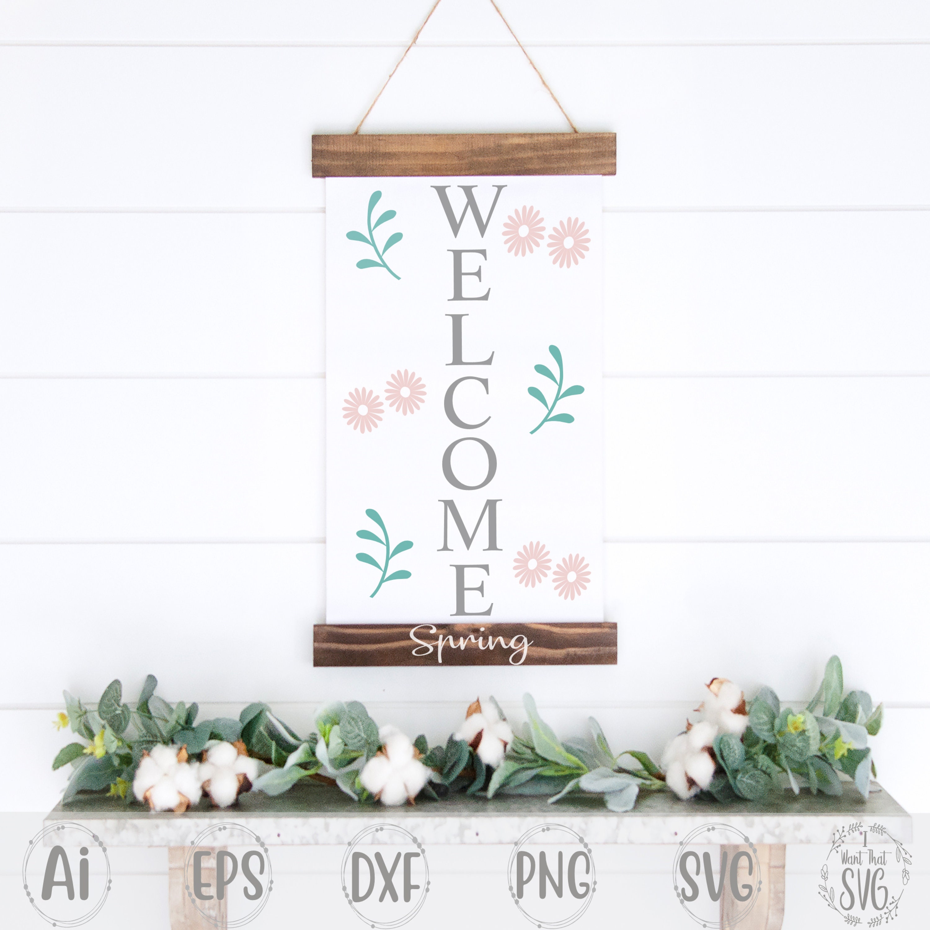 Welcome Spring SVG Vertical Sign Svg Spring Svg Welcome | Etsy
