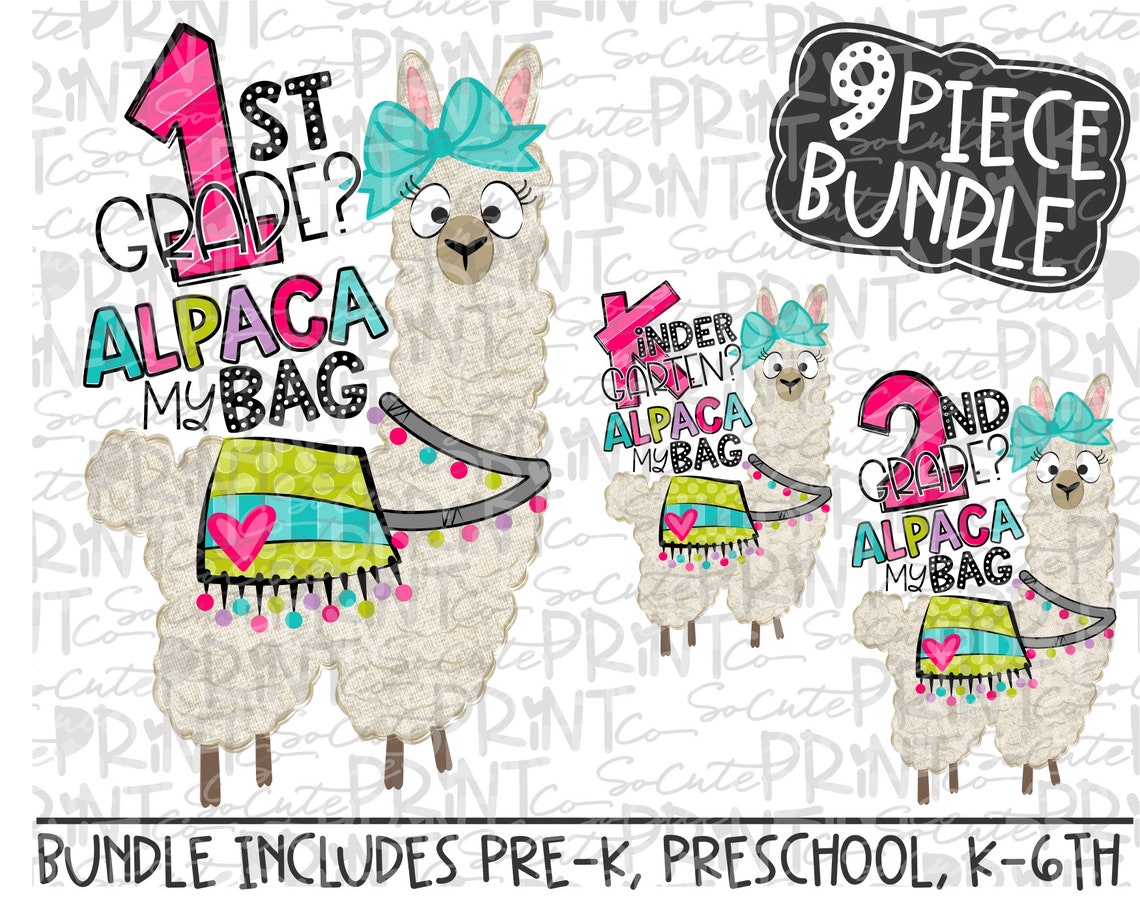 Back to School Alpaca School Bundle Preschool Pre-k to 6th - Etsy
