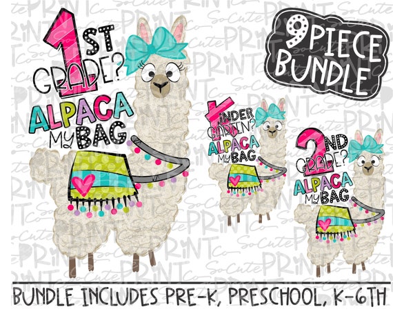 Back to school Alpaca School Bundle Preschool Pre-k to 6th | Etsy