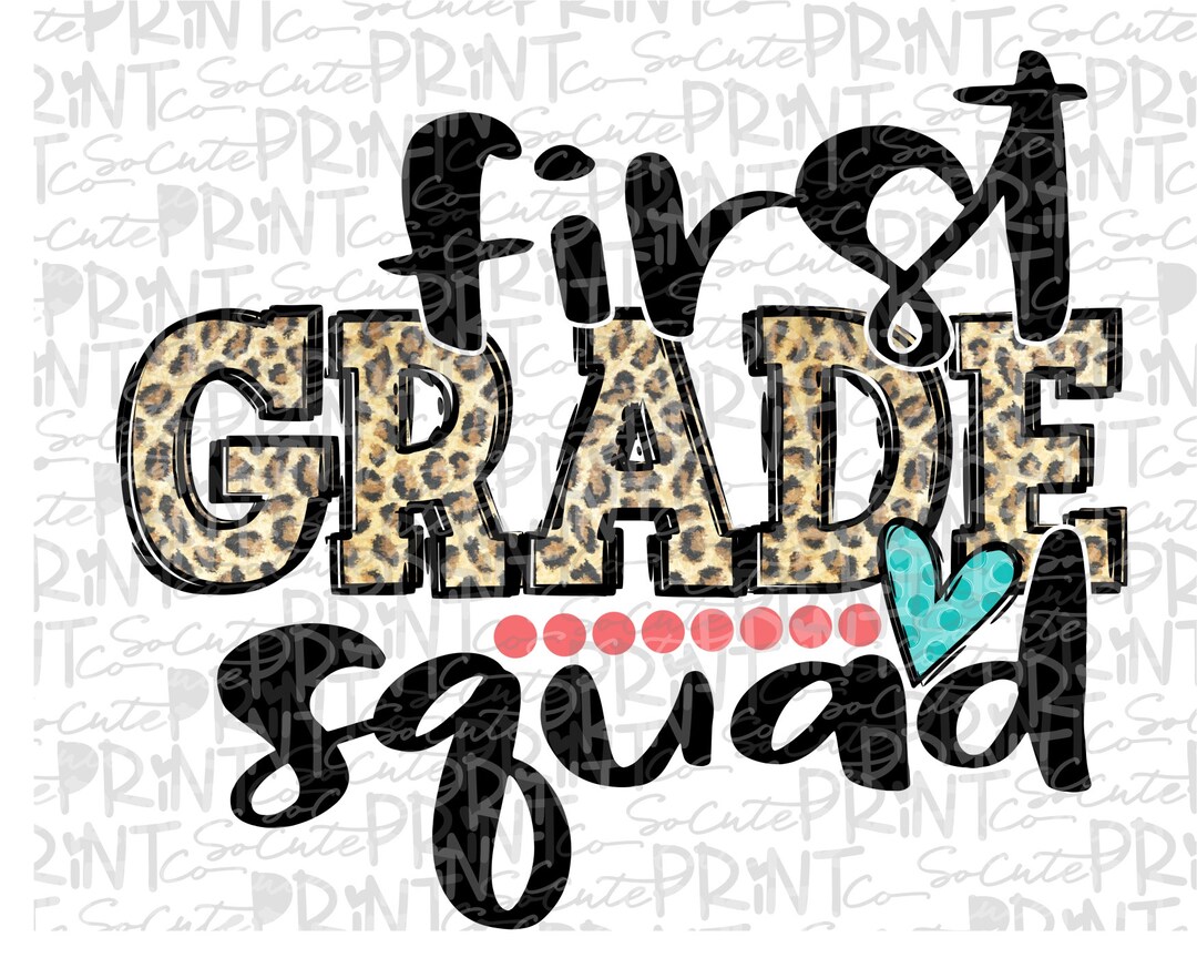 Back to School First Grade Squad Clipart PNG File for - Etsy