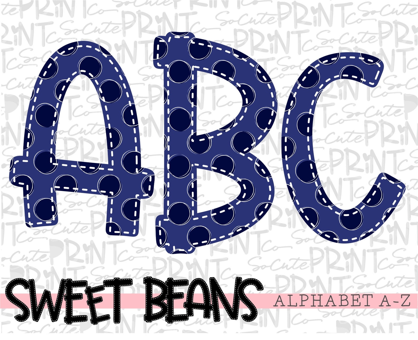 Navy Blue Alphabet 3 FULL Alphabetssweet Beans Printable - Etsy