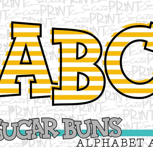Turquoise Stripe Alphabet Sugarbuns Printable Font Alpha - Etsy