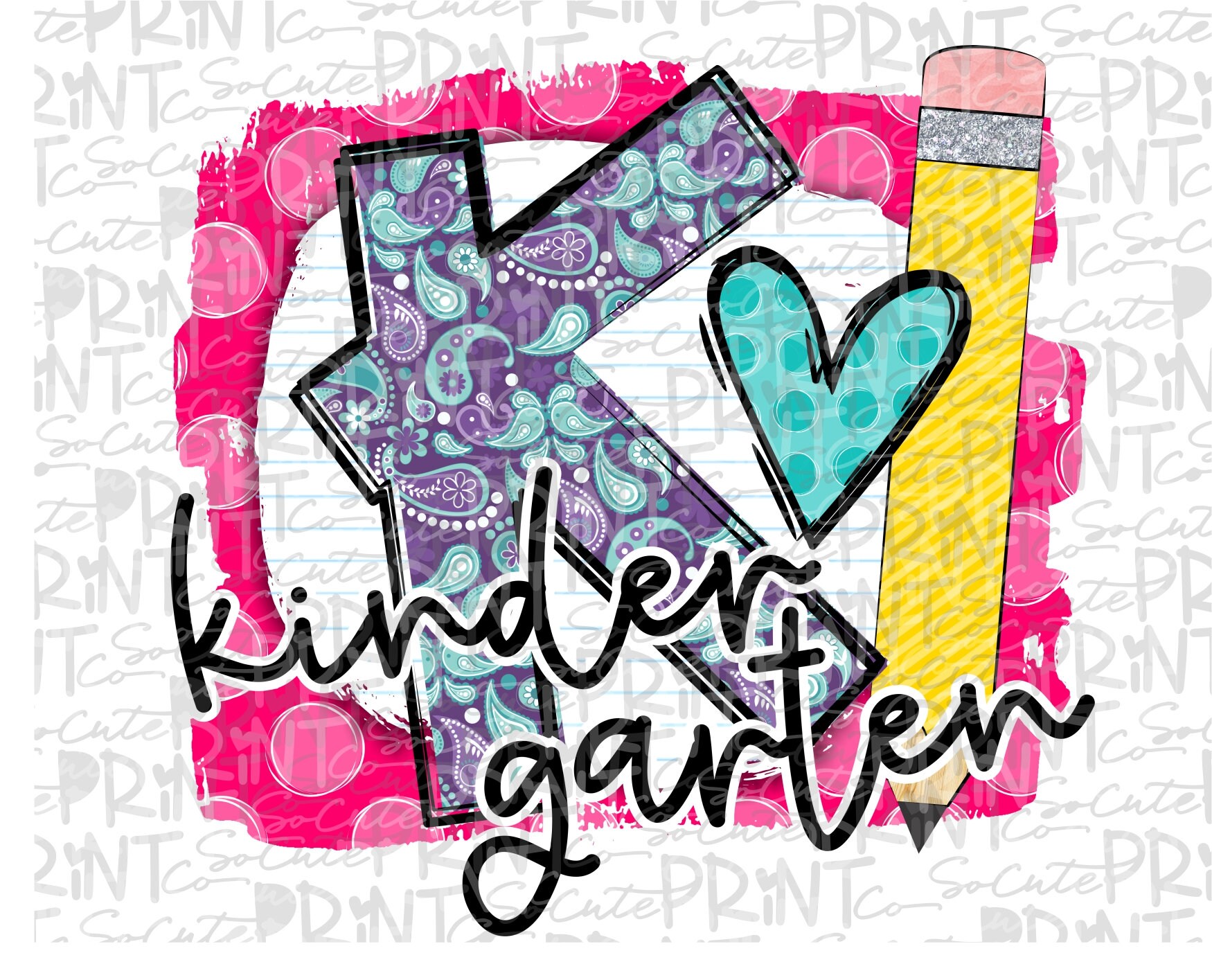 Back to School Kindergarten Clipart PNG File for | Etsy