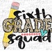 Back to School, Sixth Grade Pencil Clipart, PNG File for Sublimation ...