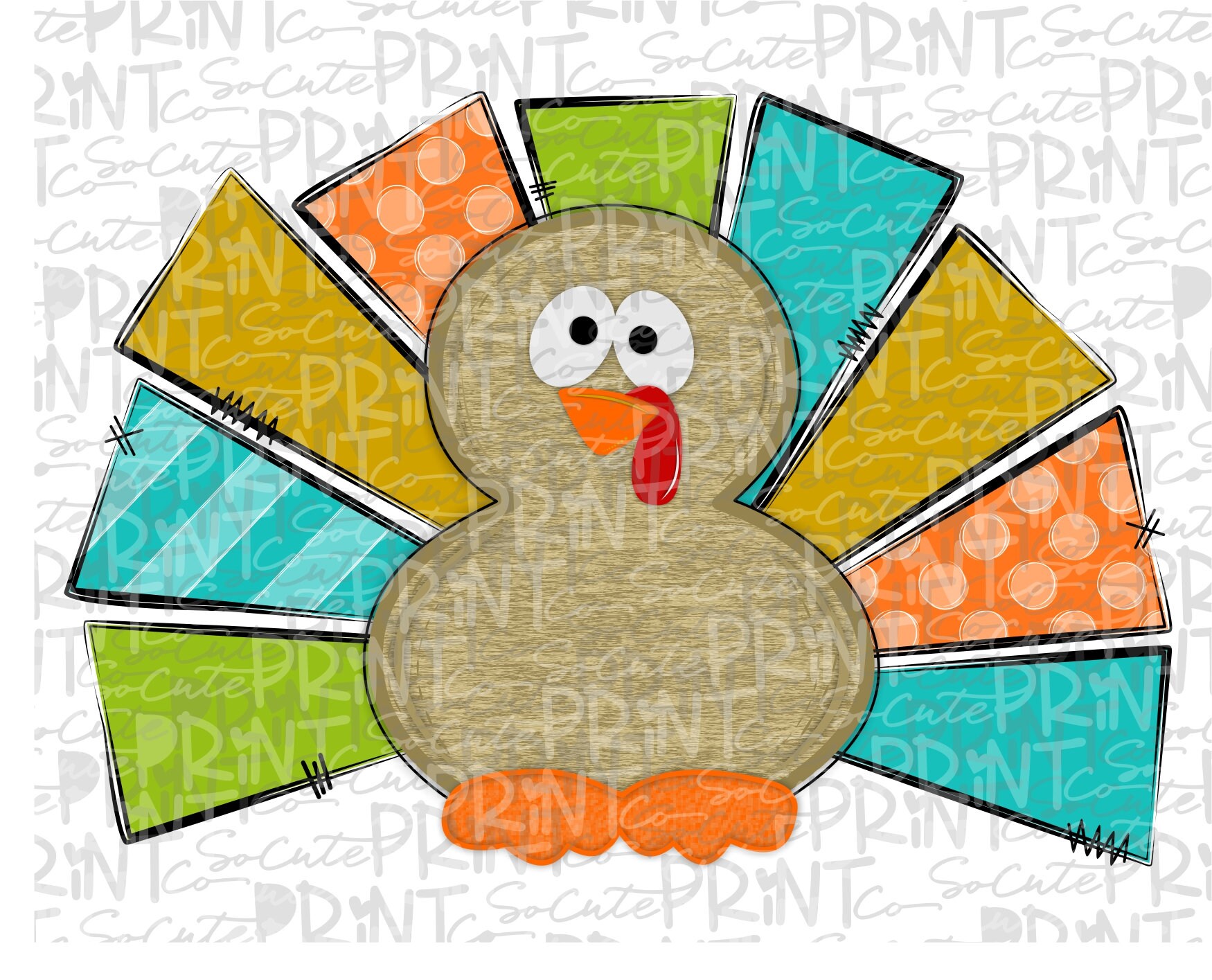 Turkey Thanksgiving turkey sublimation design PNG file for - Etsy France