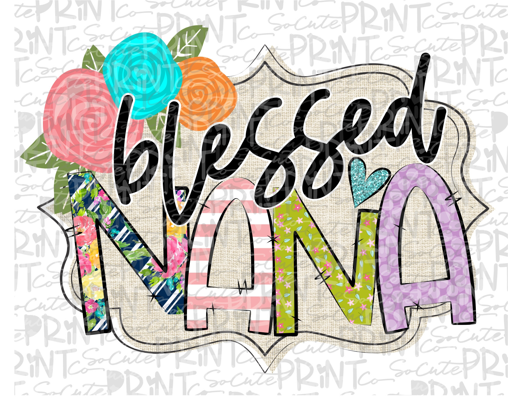 Blessed Nana Blessed Shirt Design Transparent PNG File for - Etsy
