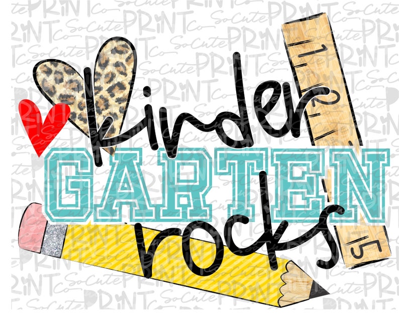 Back to School Kindergarten Rocks Clipart PNG File for | Etsy