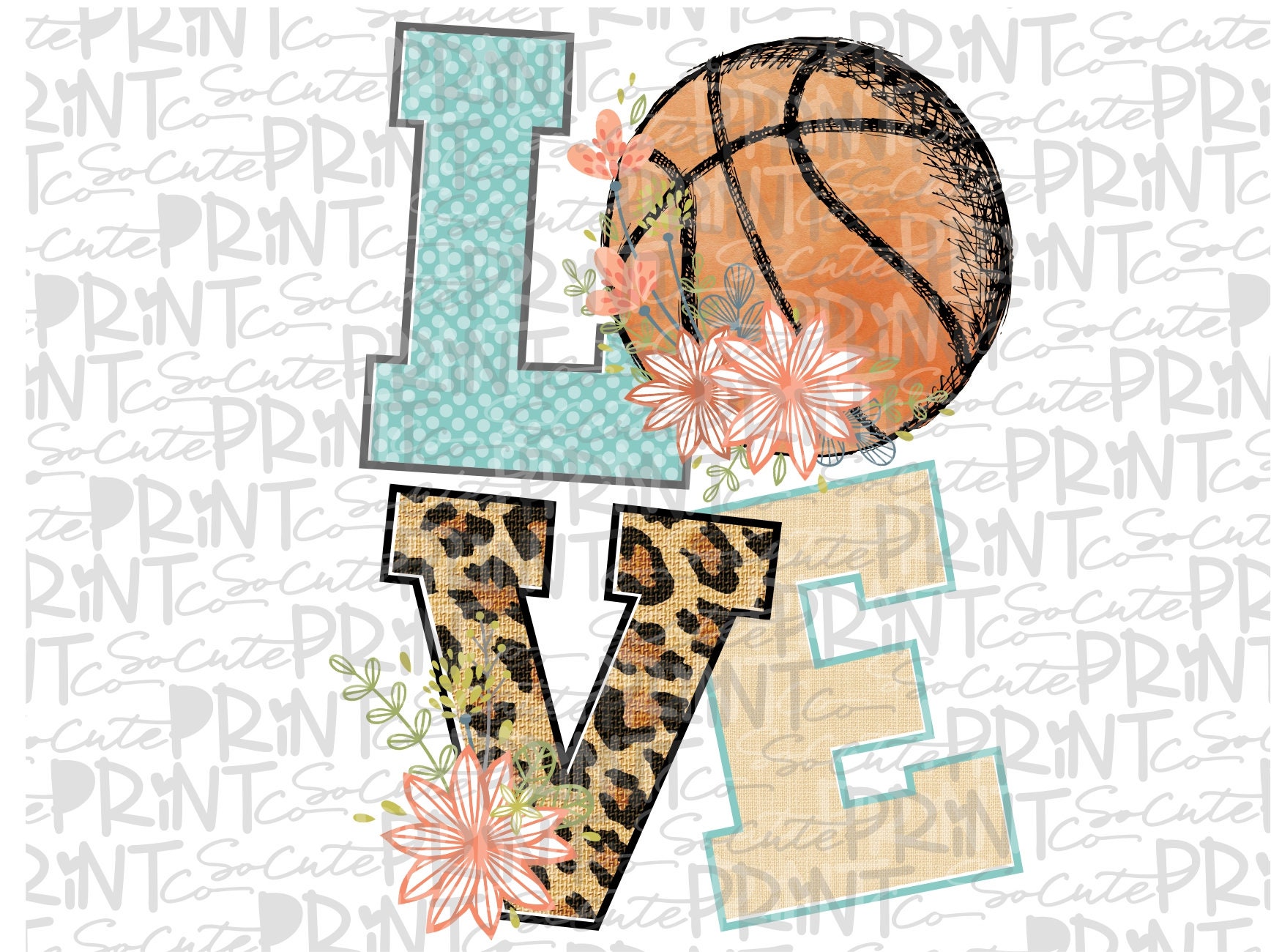 Basketball mom clipart basketball love flowers transparent | Etsy