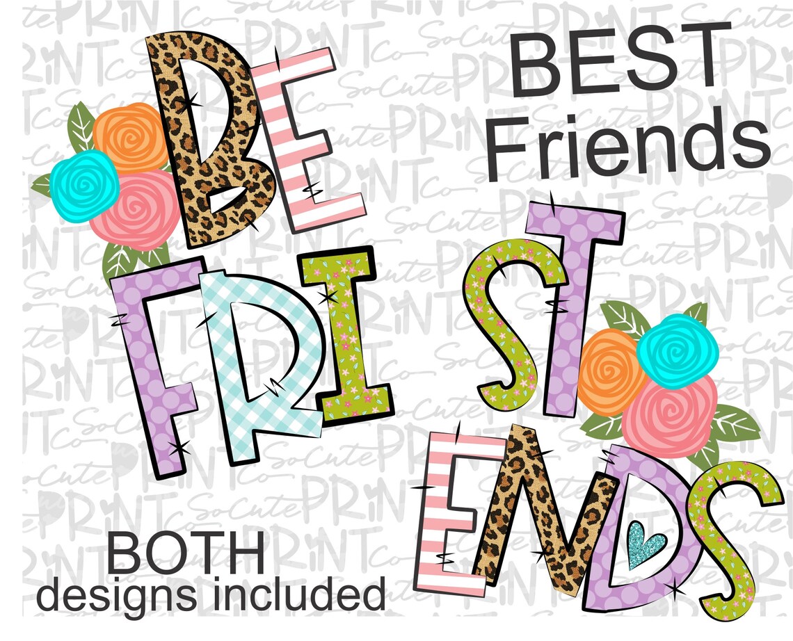 Best Friends Best Friends Forever Clipart BFF Png File for - Etsy