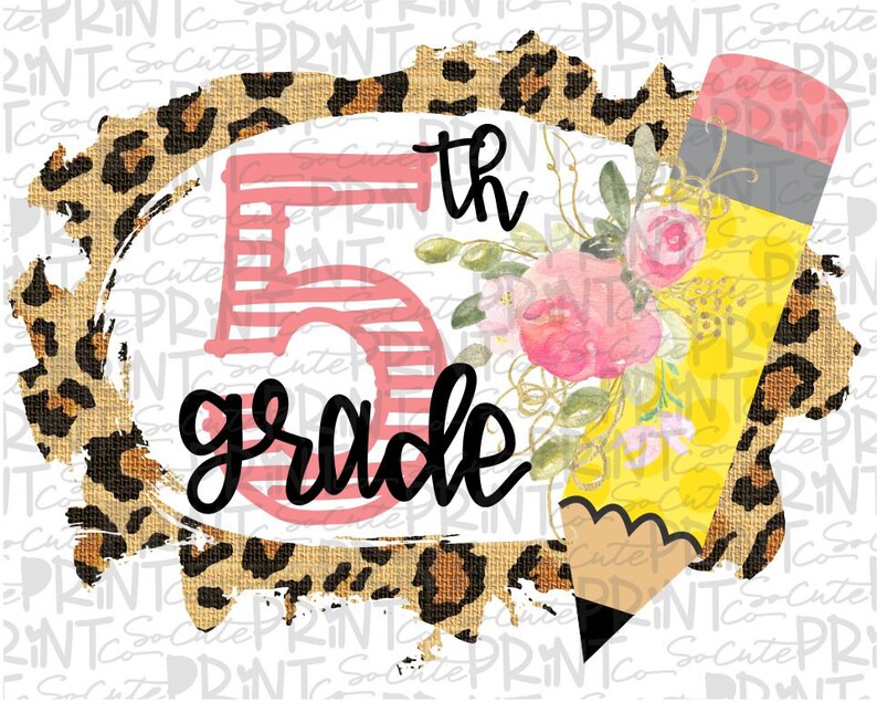 Fifth Grade Clipart Back to School Transparent PNG File for | Etsy