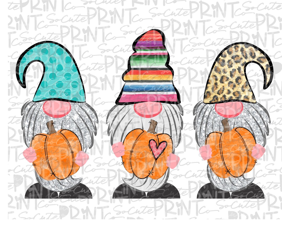 Gnome, Gnome With Pumpkin Sublimation Design, PNG File for Sublimation ...