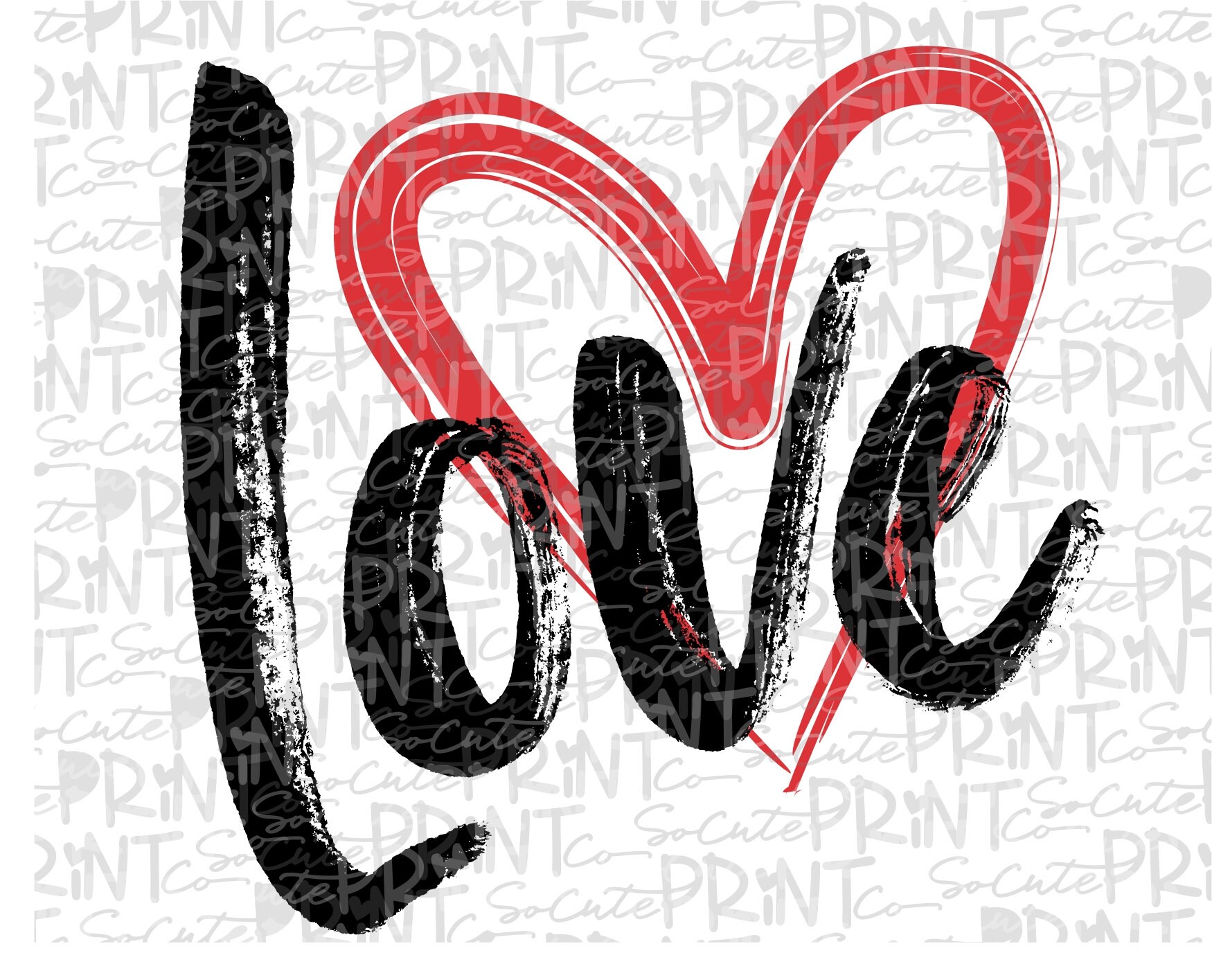 Valentines Day Love Sketchy Heart Clipart Valentine Png File | Etsy