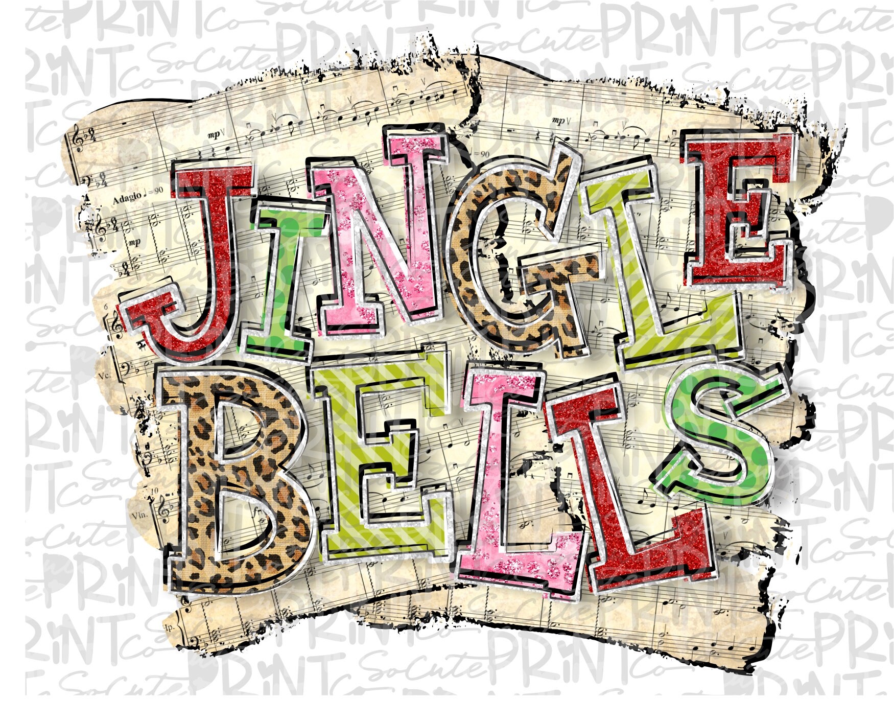 Christmas Jingle Bells Clipart Christmas Png File for | Etsy