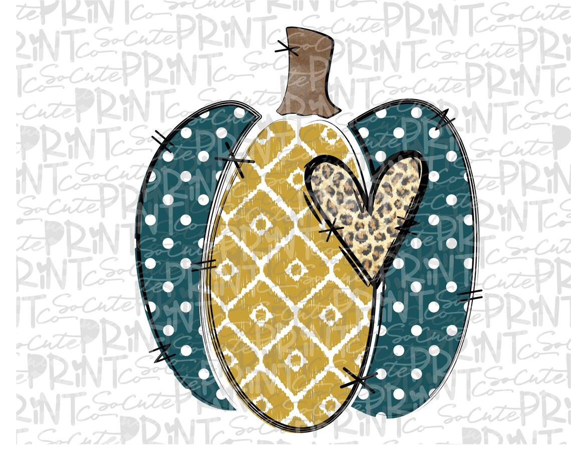 Pumpkin funky pumpkin design transparent PNG file for | Etsy