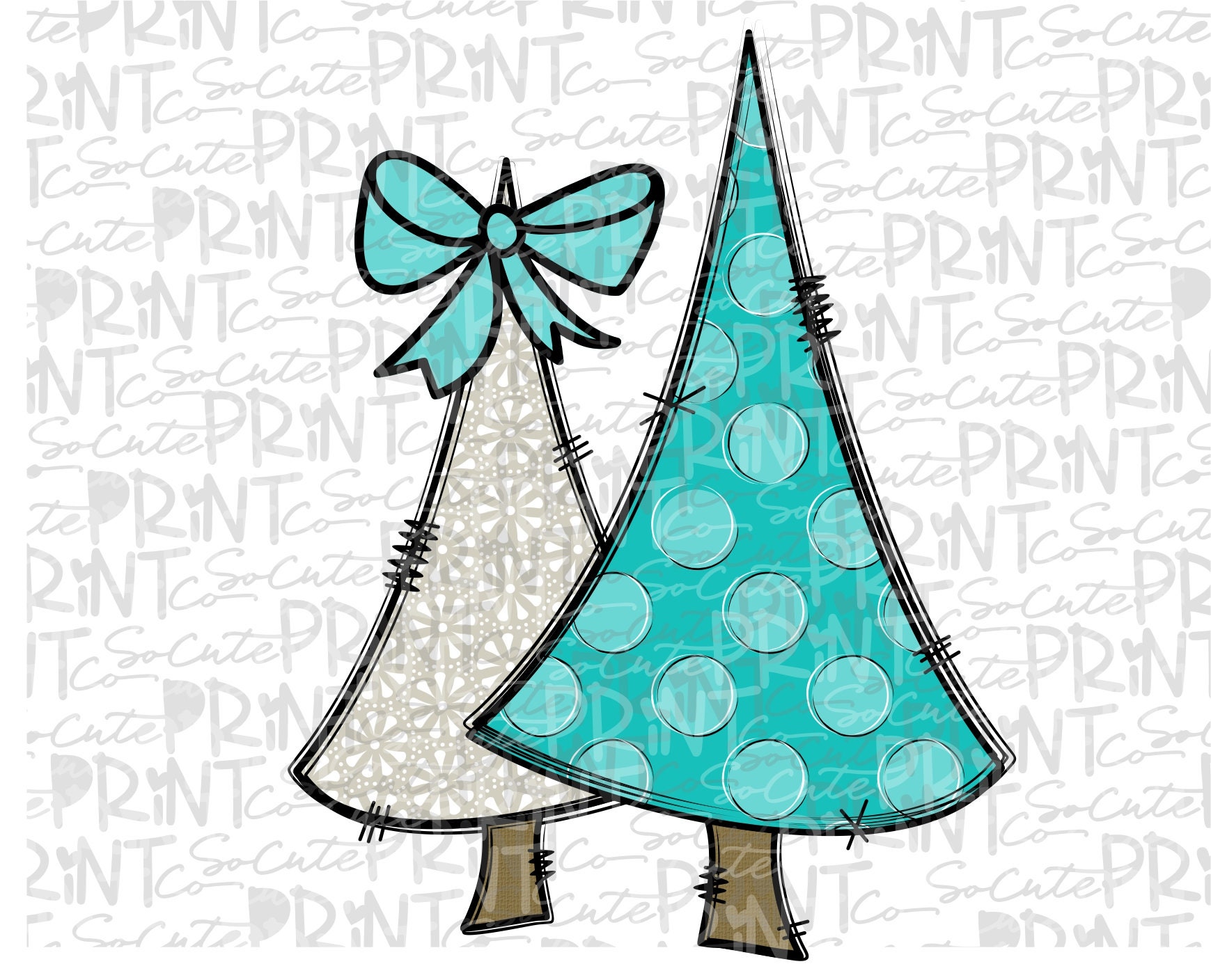 Christmas Christmas trees Christmas design for sublimation | Etsy