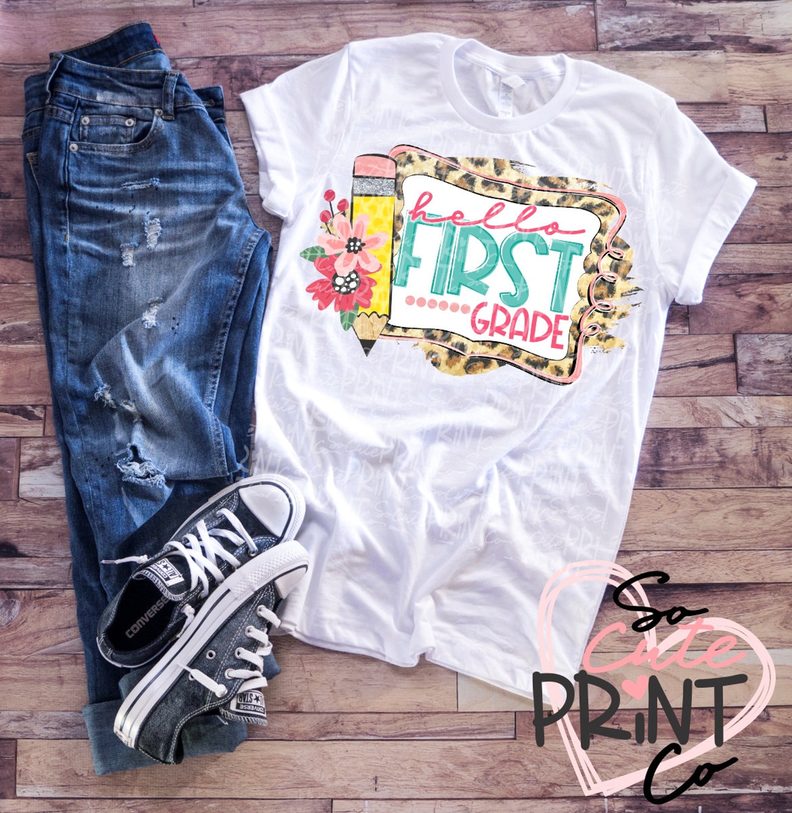 Back to School Hello First Grade Clipart PNG File for - Etsy