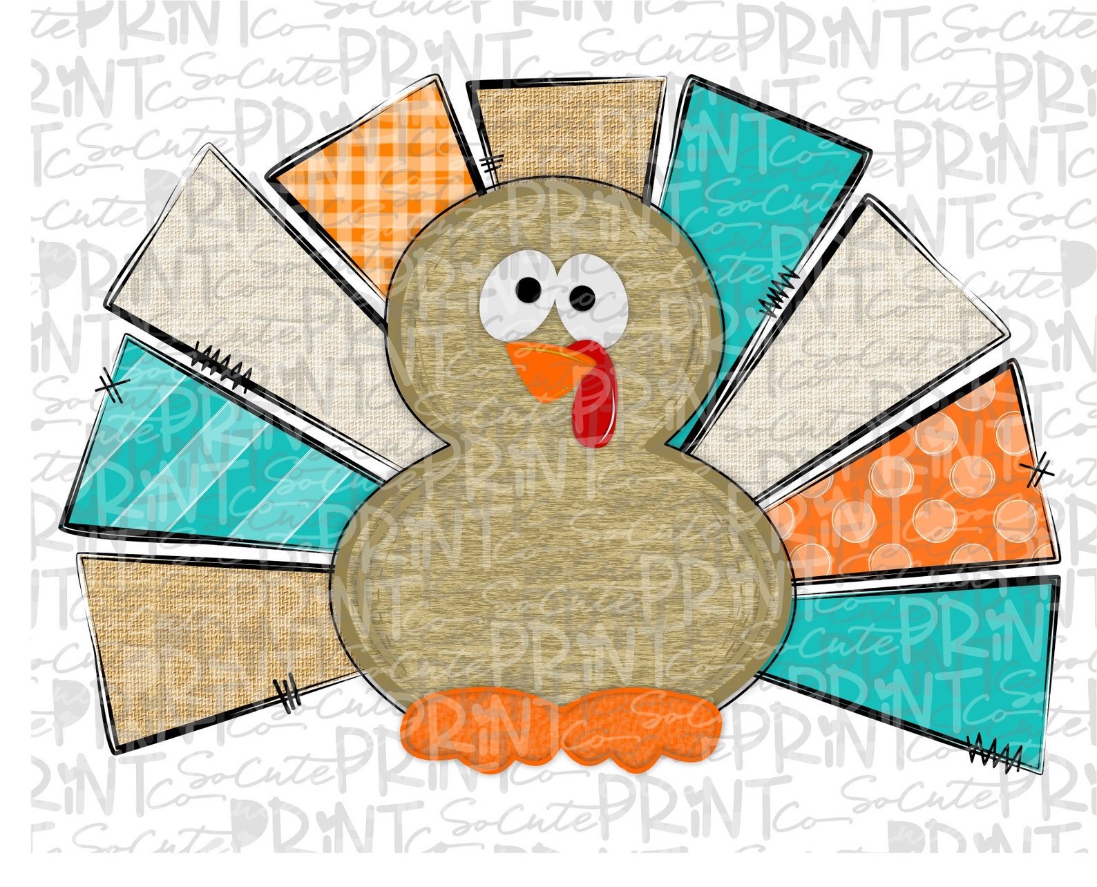 Turkey Thanksgiving Turkey Sublimation Design PNG File for | Etsy
