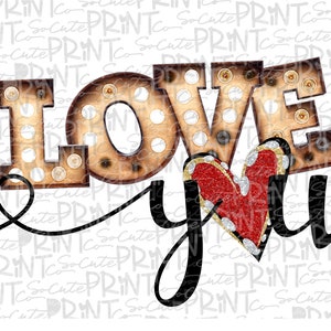 Valentines Day Love You Clipart Valentine Png File for | Etsy