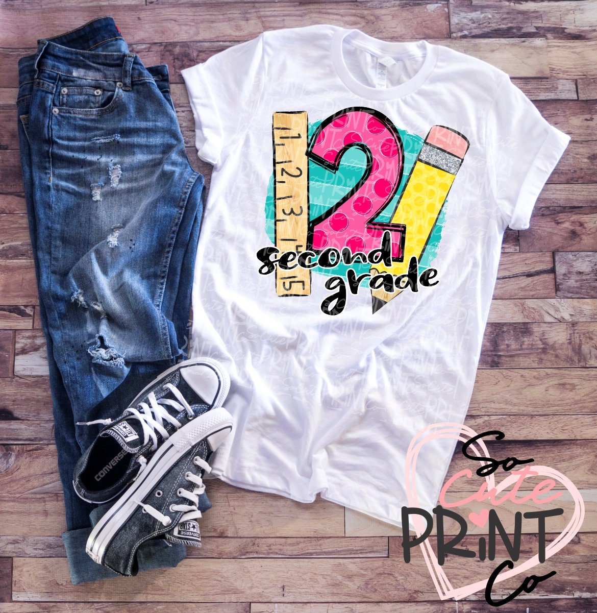 Back to School Second Grade Clipart Polka Dot Pencil PNG | Etsy