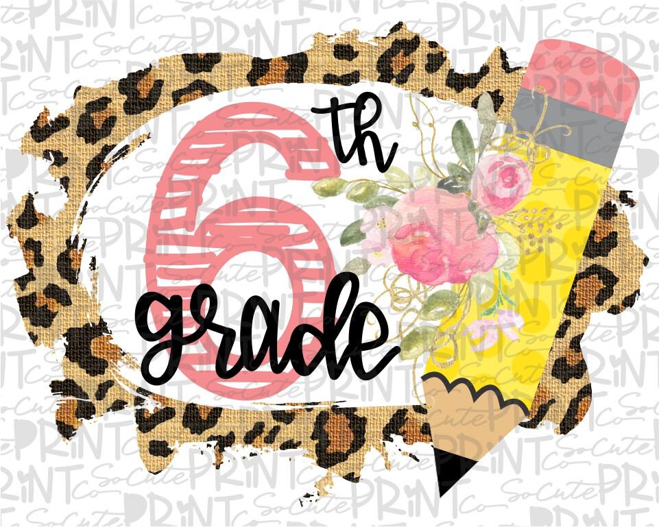 Sixth Grade Clipart Back to School Transparent PNG File for | Etsy