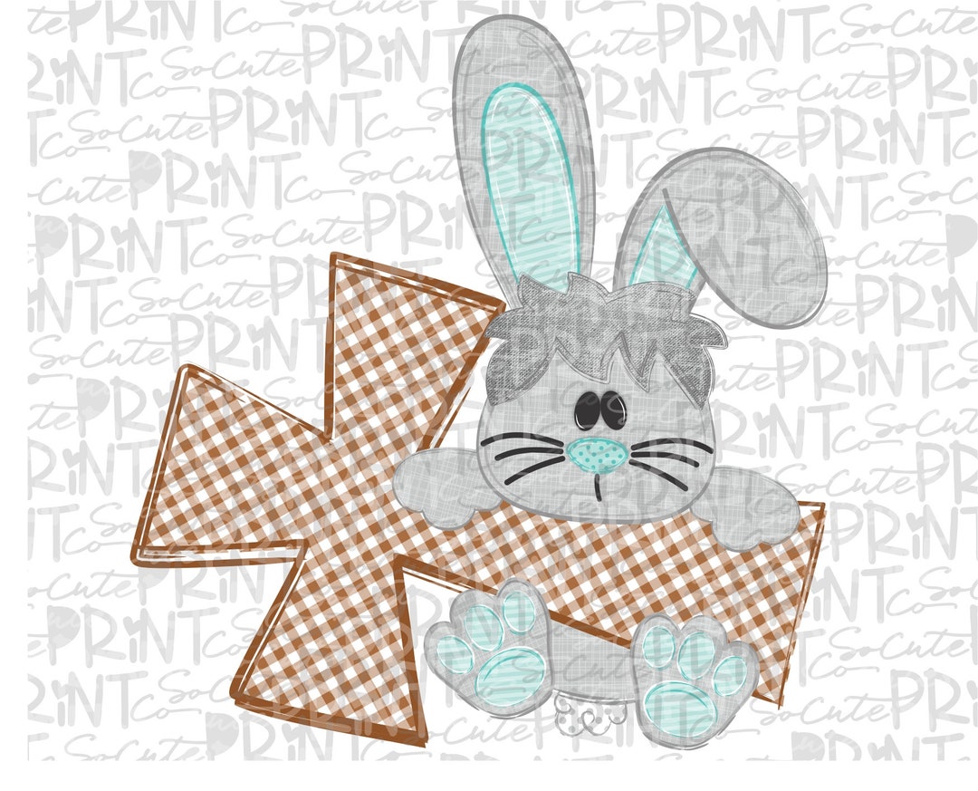 Easter Design, Boy Bunny With Cross, Easter Bunny Clipart, Bunny ...