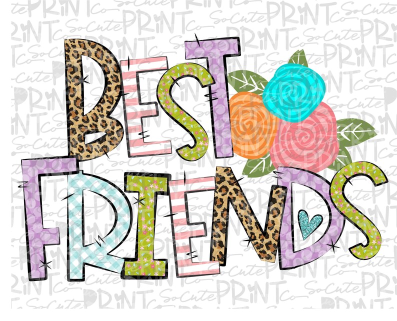 Best Friends Best Friends Forever Clipart BFF Png File for - Etsy
