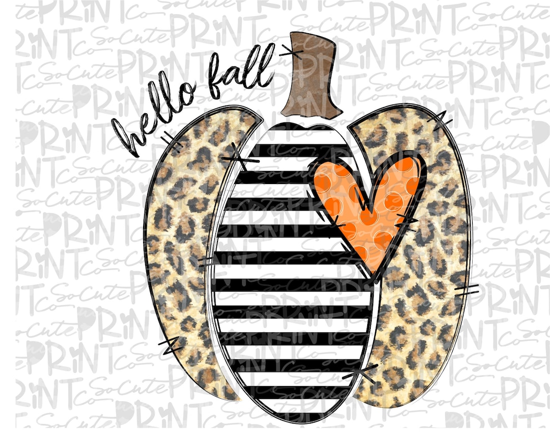 Pumpkin Hello Fall Design Transparent PNG File for - Etsy