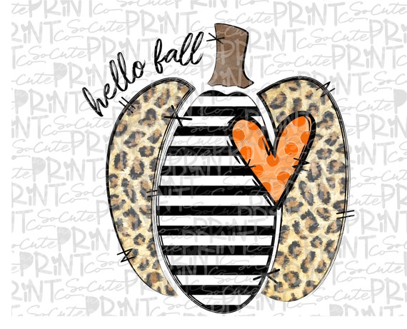 Pumpkin Hello Fall Design Transparent PNG File for - Etsy