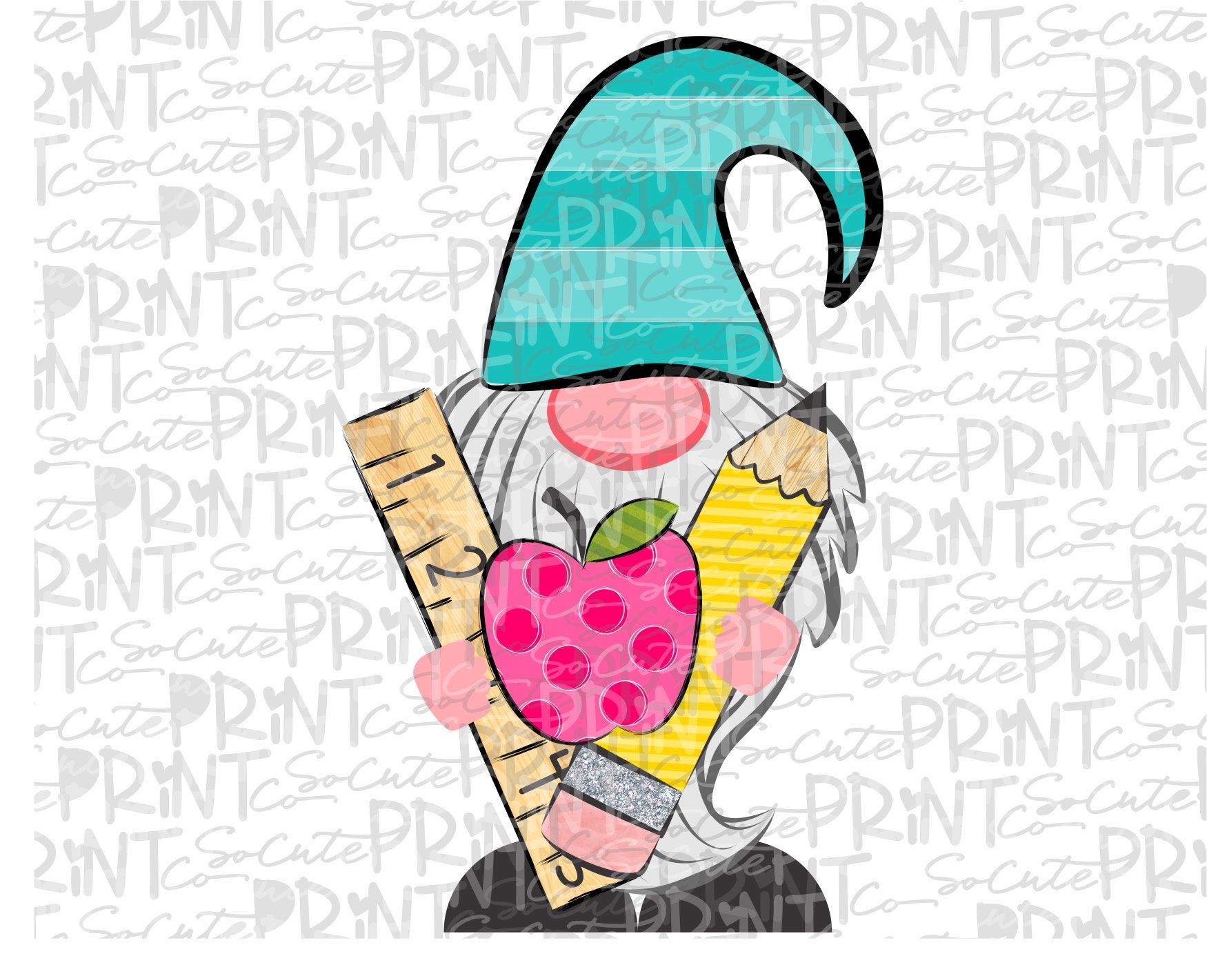 Back to school gnome clipart school supplies gnome PNG file | Etsy