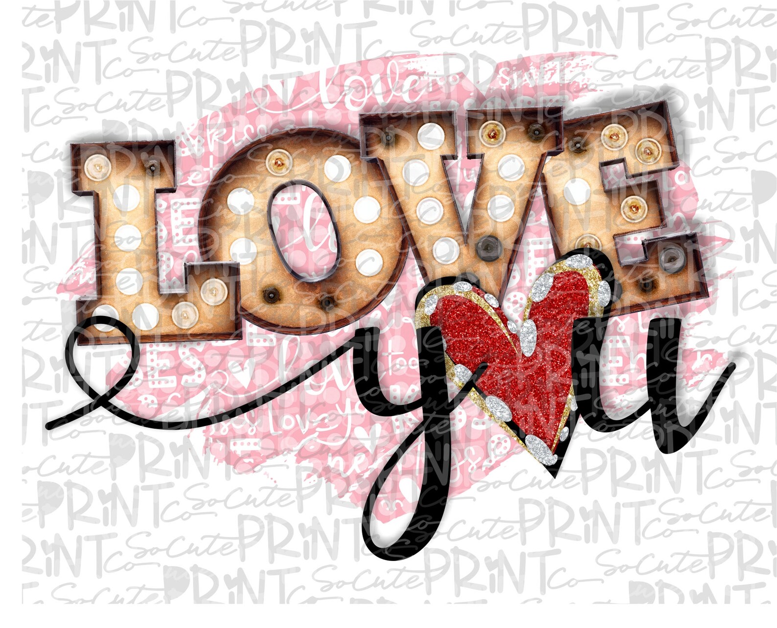 Valentines Day Love You Clipart Valentine Png File for - Etsy