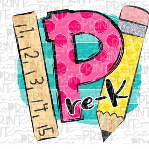 Back to School, Pre-k Clipart, Polka Dot Pencil, PNG File for ...