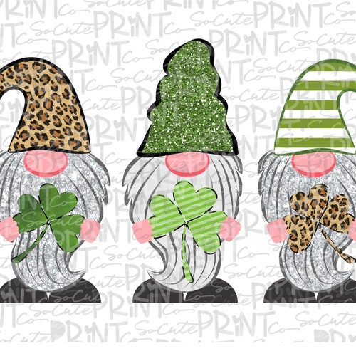 St Patrick's Day Gnome Clipart Lucky Clipart Clover - Etsy