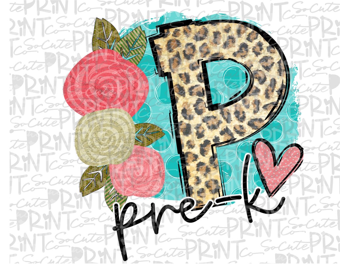 Back to School, Pre-k Leopard & Turqoise Clipart, PNG File for ...