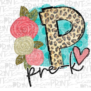 Back to School, Pre-k Leopard & Turqoise Clipart, PNG File for ...