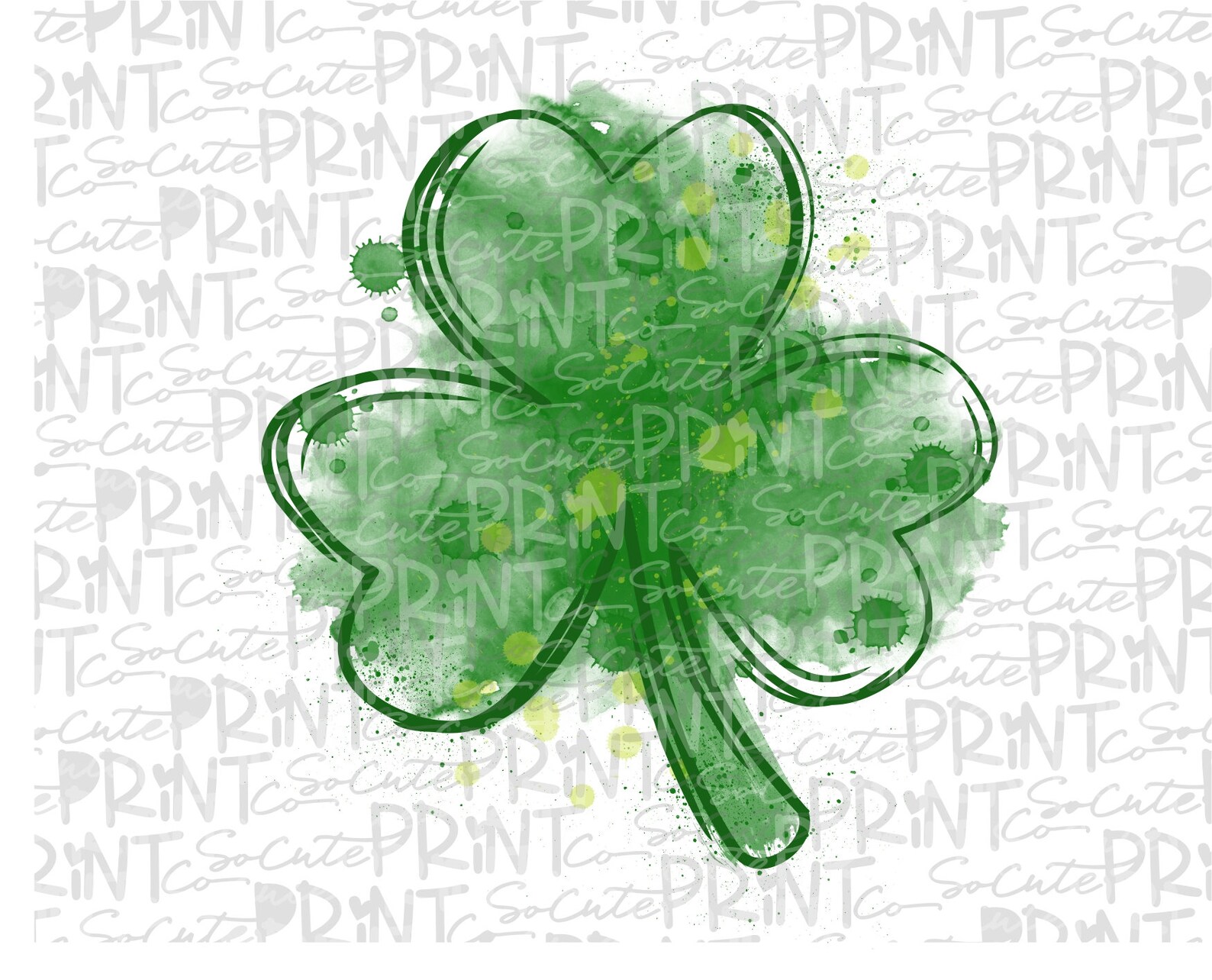 St Patricks Day Watercolor Clover Clipart Clover Png File - Etsy