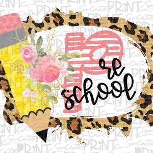 Back to School, School Bundle, Leopard Frame & Pencil, Preschool Pre-k ...