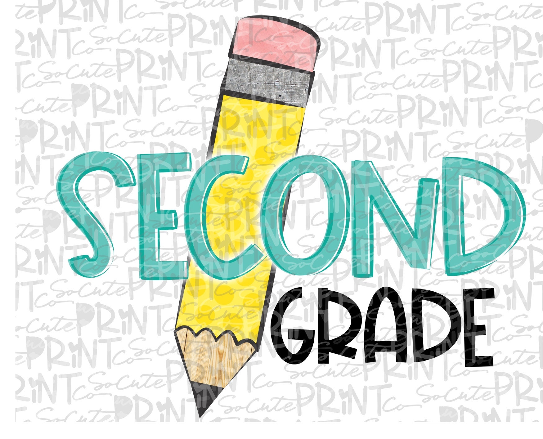 Back to school Second grade clipart PNG file for | Etsy