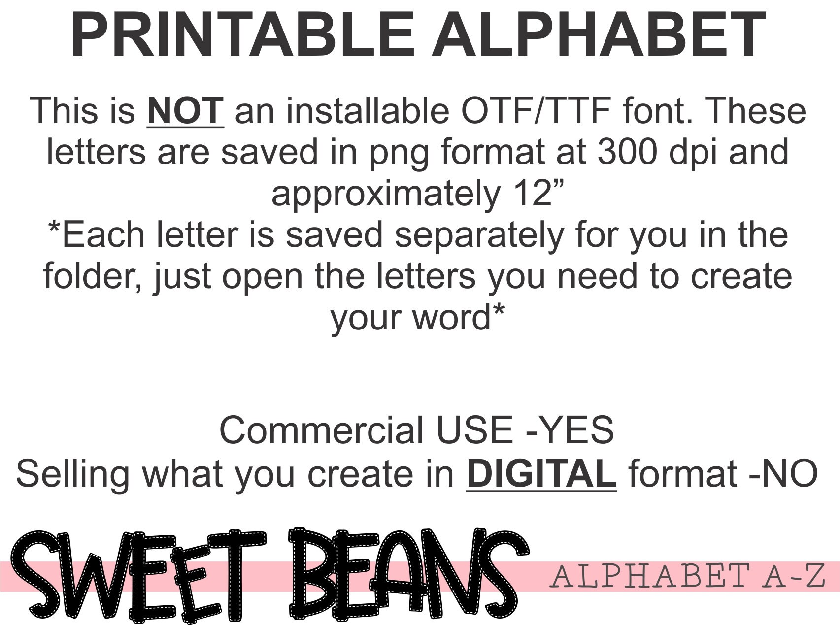 Alphabet Sweet Beans Printable Font Alpha Pack Gray & Coral - Etsy