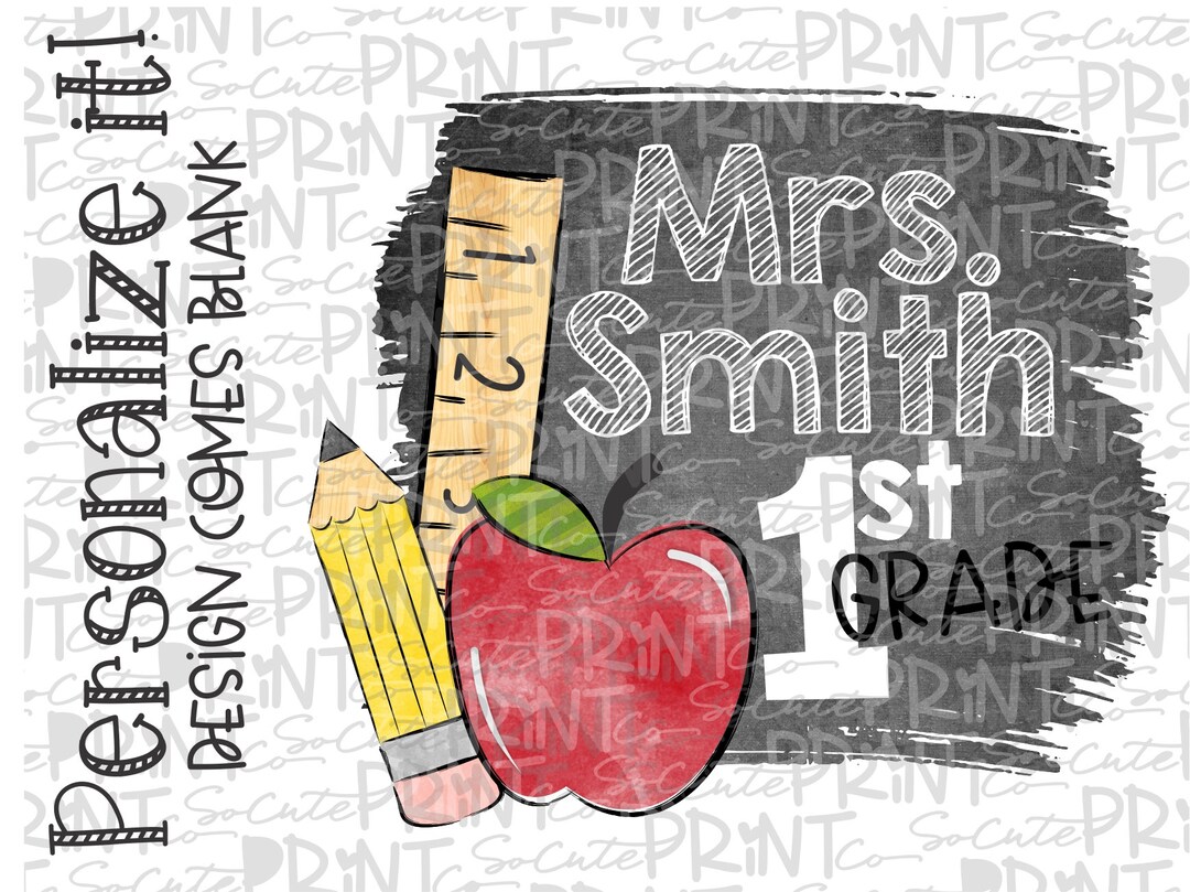 Teacher Clipart, Back to School, PNG File for Sublimation, Monogram ...