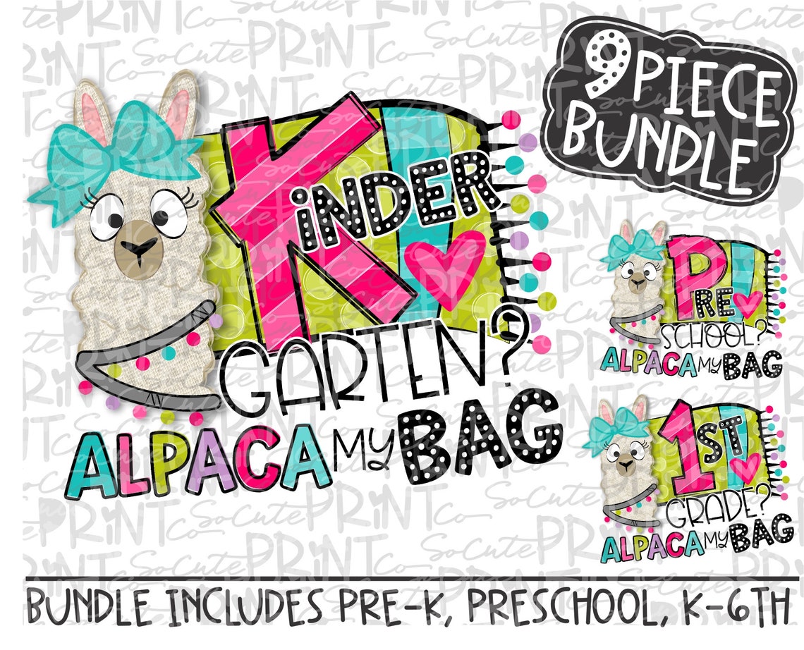 Back to School Alpaca School Bundle Preschool Pre-k to 6th - Etsy
