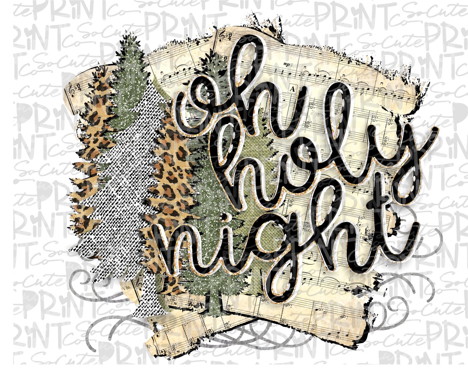 Christmas Oh Holy Night Clipart Christmas Png File for - Etsy