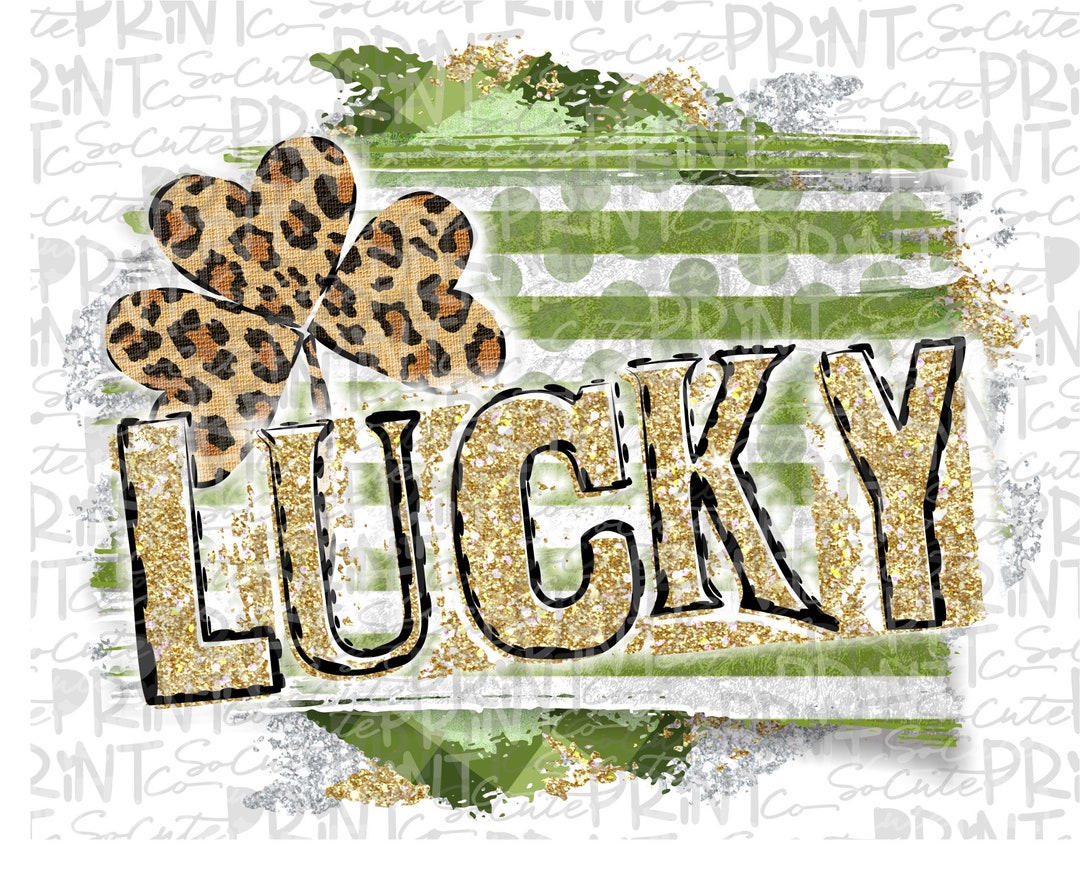 St Patricks Day, Lucky Leopard Clover Clipart, Png File for Sublimation ...
