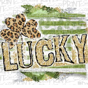 St Patricks Day, Lucky Leopard Clover Clipart, Png File for Sublimation ...