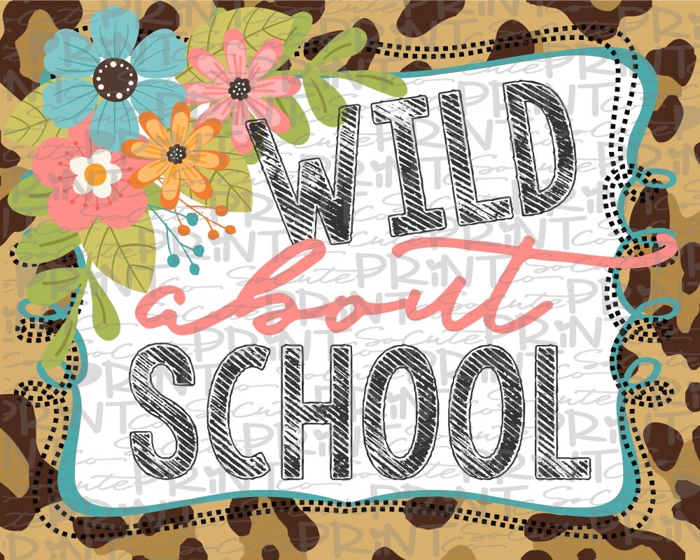 First Day of School Sign Wild About School Back to School | Etsy