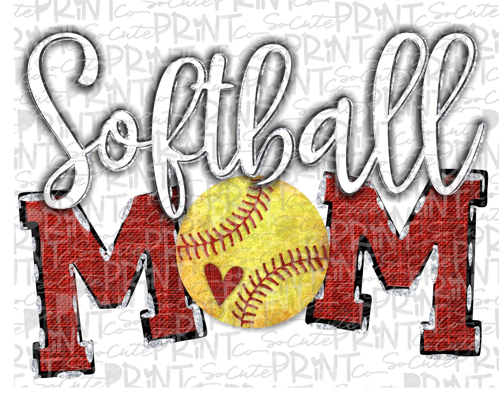 Softball Mom Softball Clipart Transparent PNG File for - Etsy