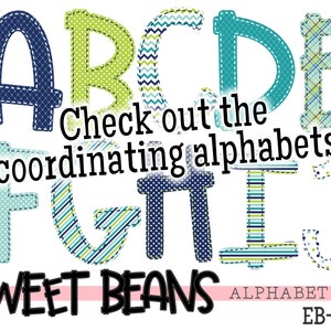 Alphabet Sweet Beans Printable Font Alpha Pack Navy Diamond - Etsy