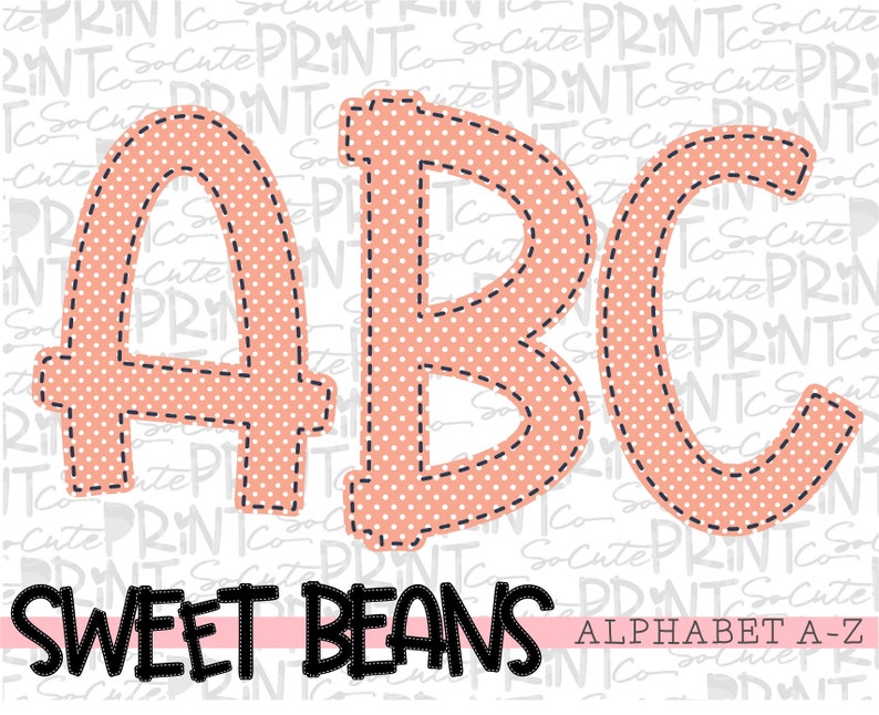 Alphabet Sweet Beans Printable Font COMBO Alphabet Bundle - Etsy