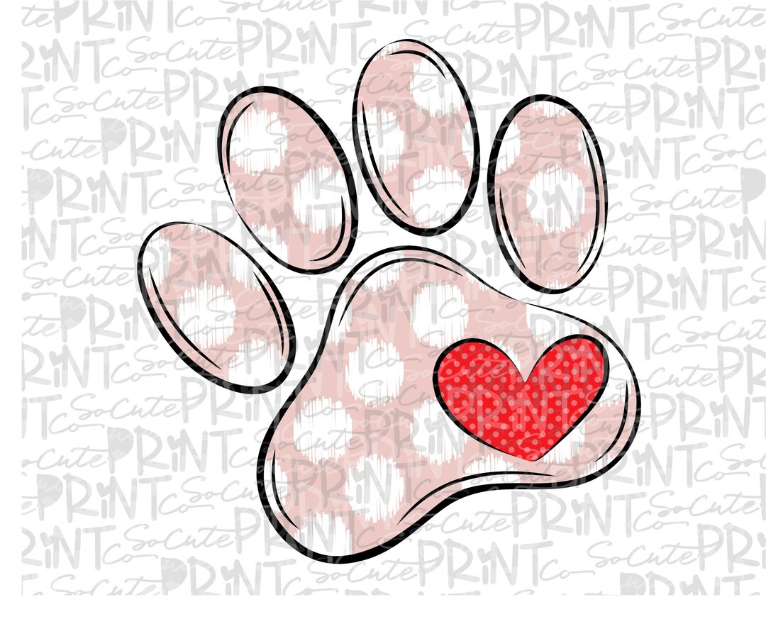 Valentines Day, Polka Dot Paw Print Clipart, My Valentine Has Paws ...