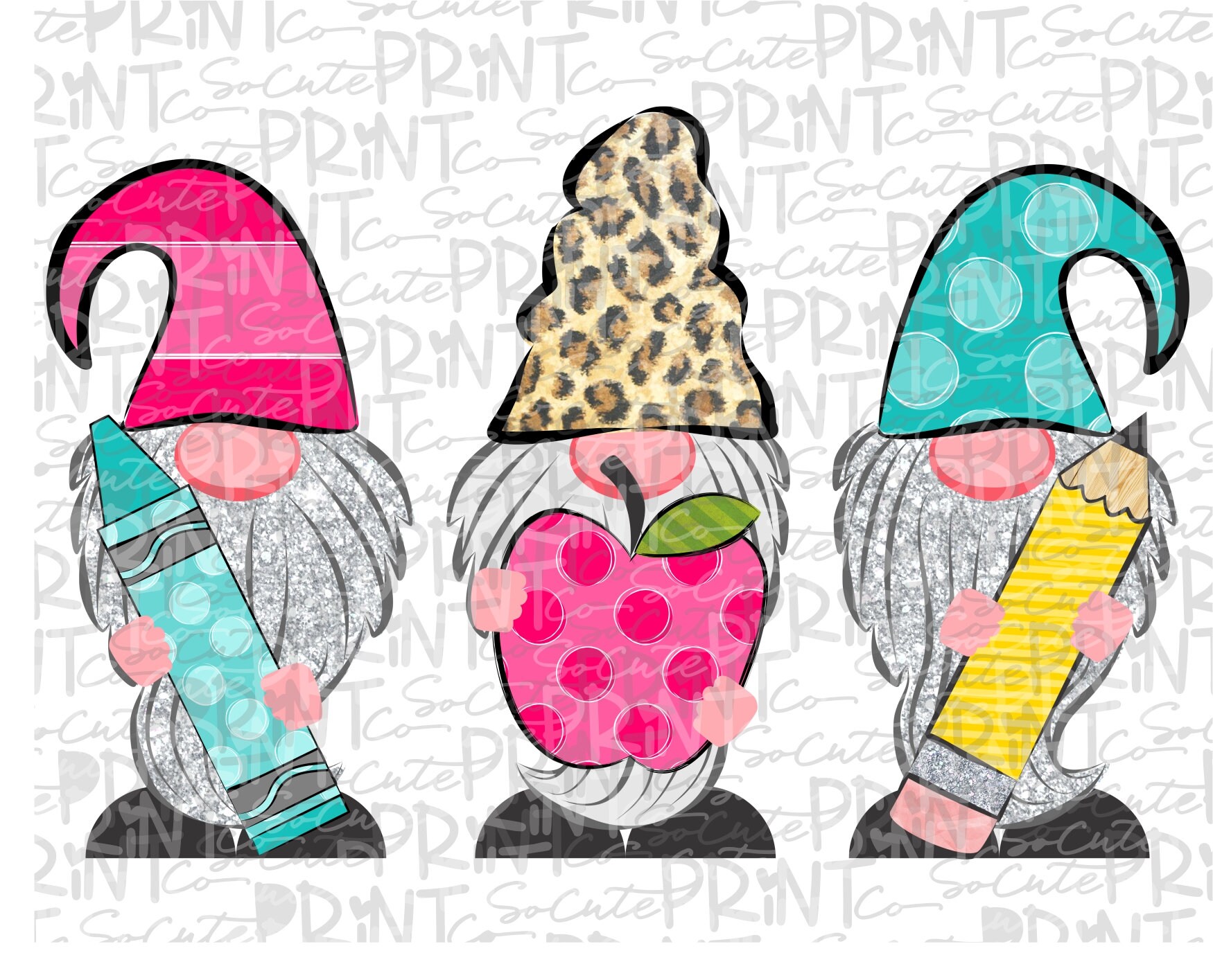 Back to school gnome clipart school supplies gnome PNG file | Etsy