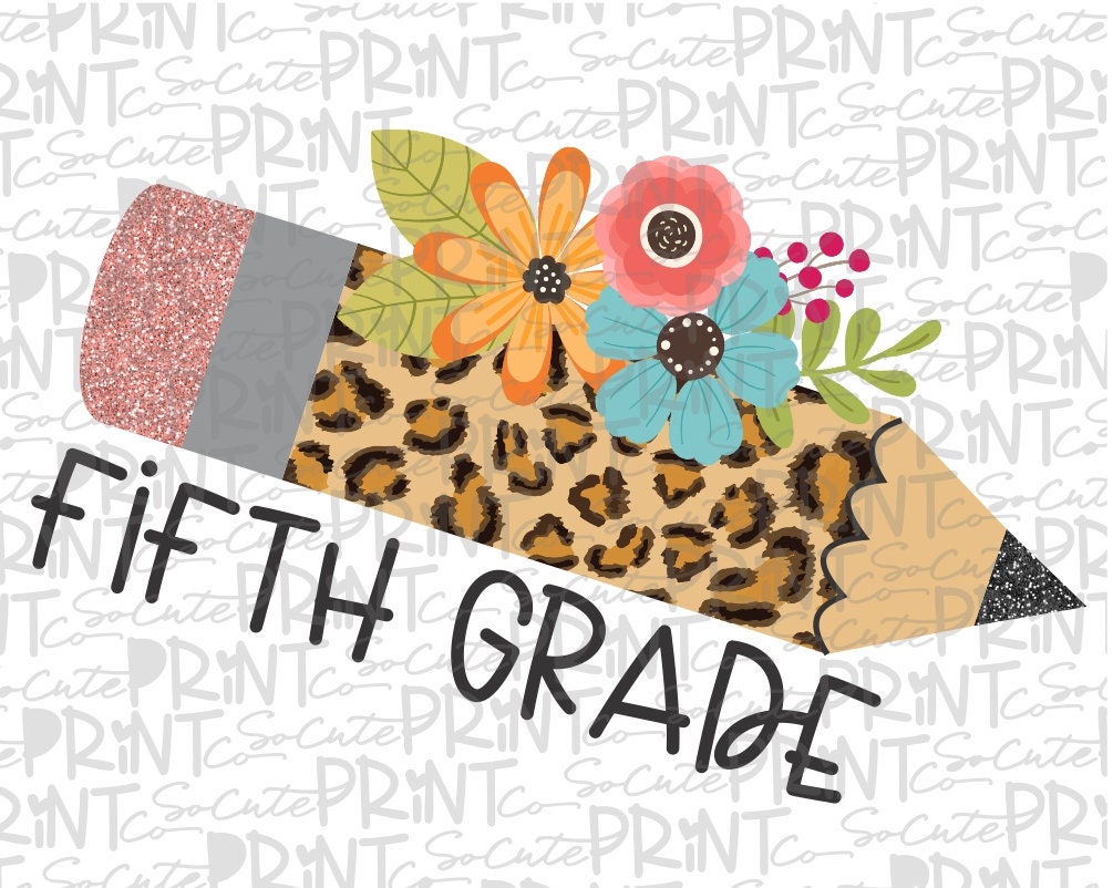 Back to School School Bundle Leopard Pencil With Flowers - Etsy